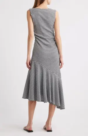 Rails Daija Seersucker Sleeveless Asymmetric Midi Dress