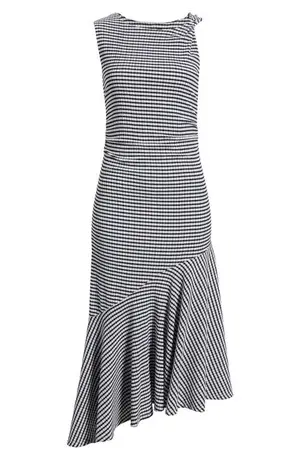 Rails Daija Seersucker Sleeveless Asymmetric Midi Dress