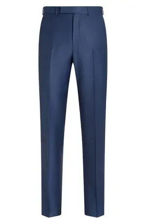 Zegna Flat Front Wool Trousers