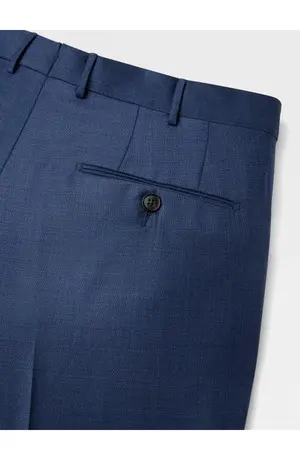 Zegna Flat Front Wool Trousers
