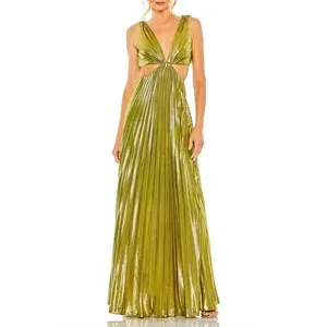 Mac Duggal Pleated Cutout Gown