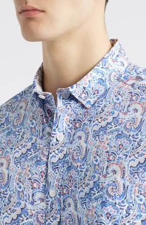 Johnston & Murphy Mosaic Print Button-up Shirt