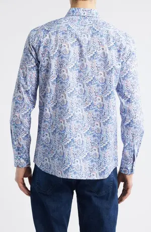 Johnston & Murphy Mosaic Print Button-up Shirt