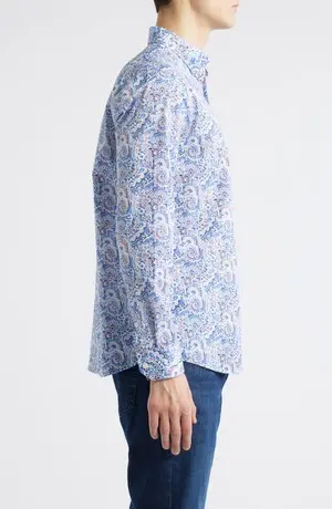 Johnston & Murphy Mosaic Print Button-up Shirt