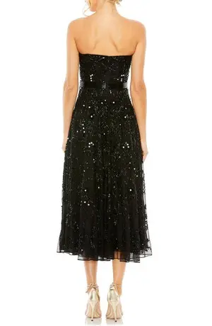 Mac Duggal Hand-embellished Strapless A-line Gown - Black