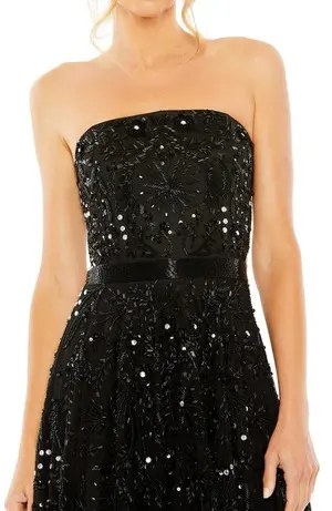 Mac Duggal Hand-embellished Strapless A-line Gown