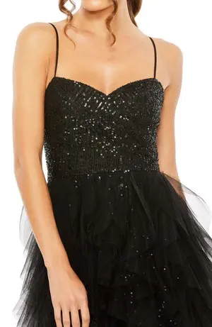 Mac Duggal Sequin High-low Mini Dress