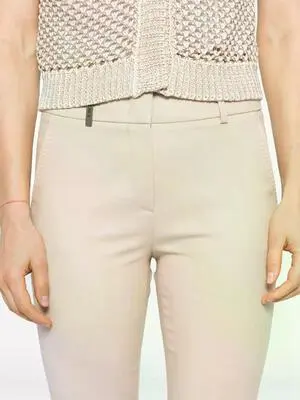 Peserico Pressed-crease Tapered Trousers - Neutrals