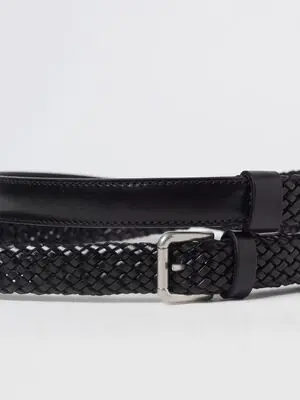 Dolce & Gabbana Woven Leather Belt - Black