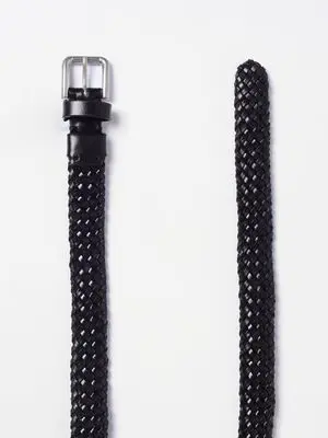 Dolce & Gabbana Woven Leather Belt - Black