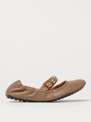 TOD'S Tod's Ballet Flats With Gold Tone Detailing Beige