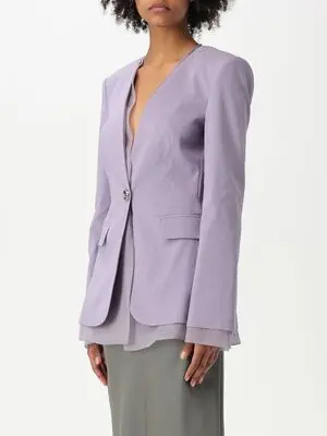 Pinko Single-breasted Jacket With Notched Lapel - Lilac