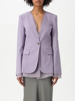 Pinko Single-breasted Jacket With Notched Lapel - Lilac