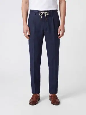 Eleventy Tailored Drawstring Trousers - Blue
