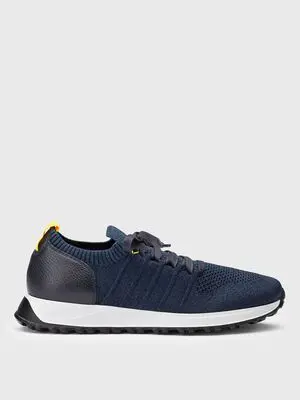 DOUCAL'S Lace-up Knit Sneakers - Blue