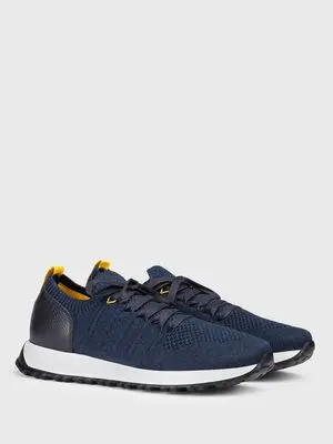 DOUCAL'S Lace-up Knit Sneakers - Blue
