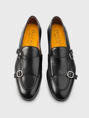 DOUCAL'S Monk Strap Loafers - Black