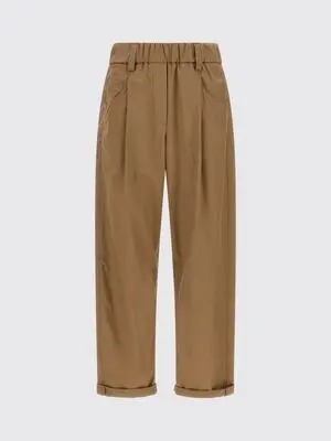 Brunello Cucinelli Dunacoloured Cotton Trousers - Beige