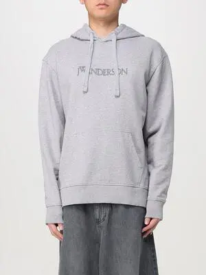 JW Anderson Logo Embroidered Hoodie - Grey