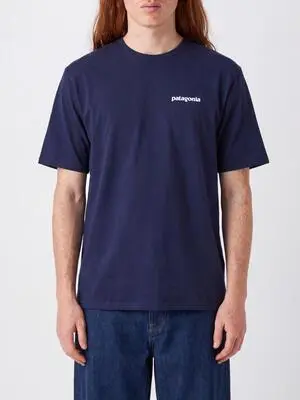 Patagonia Logo Print Recycled Cotton-blend T-shirt - Navy