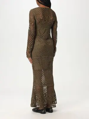 Pinko Crochet Maxi Dress - Olive
