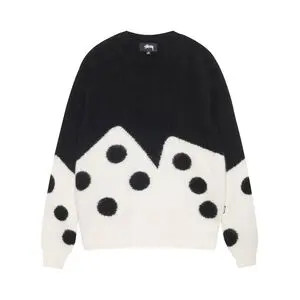 StÜssy Dice Fuzzy Crewneck - Black
