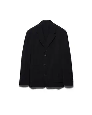Prada Single-breasted Wool Blend Jacket - Black