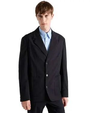 Prada Single-breasted Wool Blend Jacket - Black