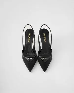 Prada Mesh Fabric Slingback Pumps - Black