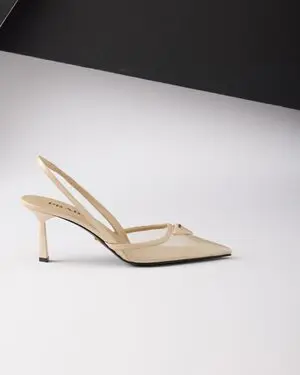 Prada Mesh Slingback Pumps - Neutral