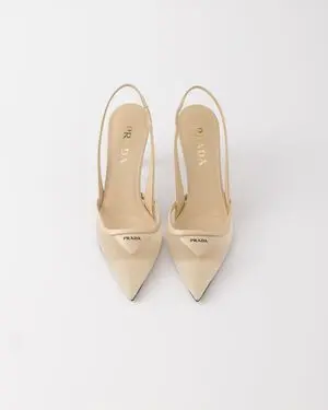 Prada Mesh Slingback Pumps - Neutral