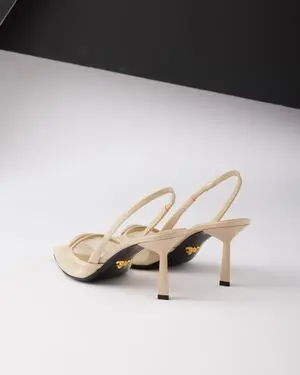 Prada Mesh Slingback Pumps - Neutral