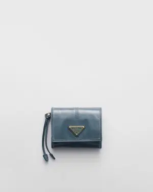 Prada Small Leather Wallet Aviator Blue