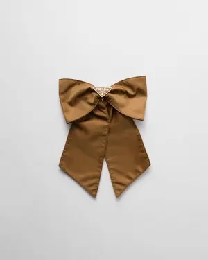 Prada Re-nylon Bow Hair Clip - Brandy