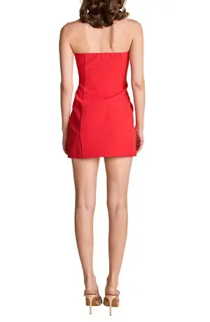 Endless Rose Bow Accent Strapless Mini Dress - Red