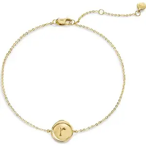 Monica Vinader Initial Stamp Charm Bracelet - 14kt Solid Gold R