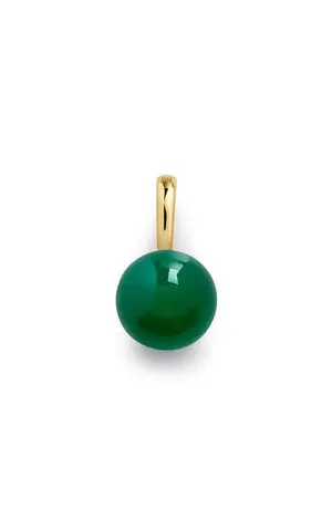 Monica Vinader Green Onyx Round Pendant Charm - 18ct Gold Vermeil / Green Onyx