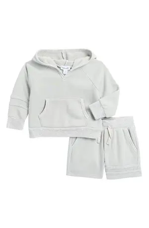 Splendid Stripe Hoodie And Sweat Shorts Set