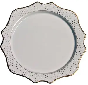 ANNA WEATHERLEY Simply Anna Antique Polka Charger Plate - White/gold