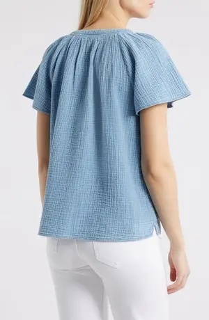 BEACHLUNCHLOUNGE Lark Cotton Gauze Button-up Shirt