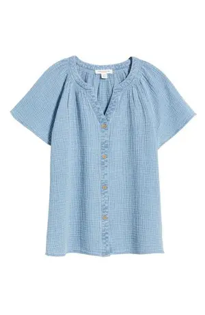 BEACHLUNCHLOUNGE Lark Cotton Gauze Button-up Shirt