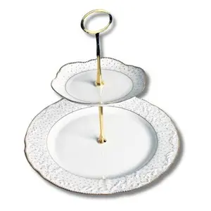 ANNA WEATHERLEY Simply Anna Polka 2 Tier Stand - White/gold