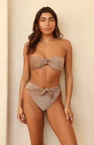 DIPPIN DAISY'S Shay Bandeau Bikini Top - Cacao