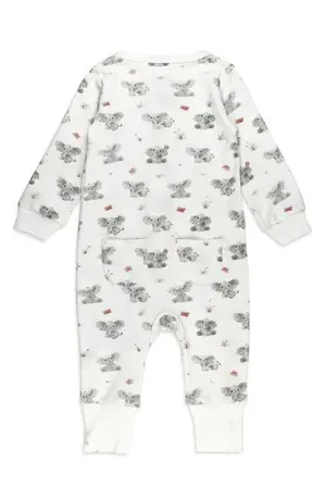 L'OVEDBABY Organic Cotton Zip Romper - Baby Elephant