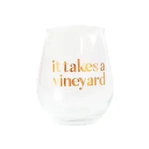 JOLLITY & CO It Takes A Vineyard Wine Glass - Assorted Pre-pack