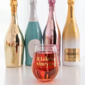 JOLLITY & CO It Takes A Vineyard Wine Glass