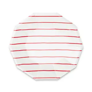 DAYDREAM SOCIETY Frenchie Striped Large Plates Candy Apple