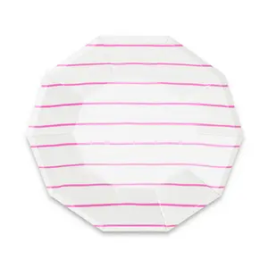 DAYDREAM SOCIETY Frenchie Striped Large Plates - Cerise