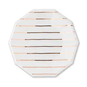 DAYDREAM SOCIETY Frenchie Striped Large Plates Rose Gold