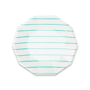 DAYDREAM SOCIETY Frenchie Striped Small Plates - Aqua